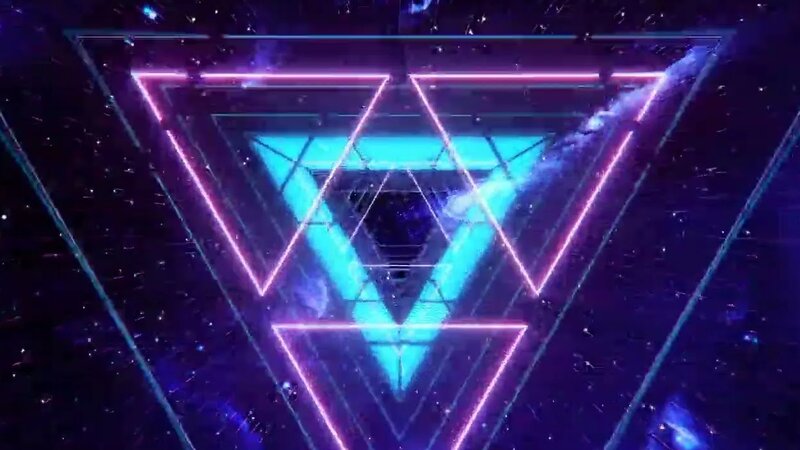 Abstract Neon Triangle Geometric Retro Futuristic Ultraviolet 4K
