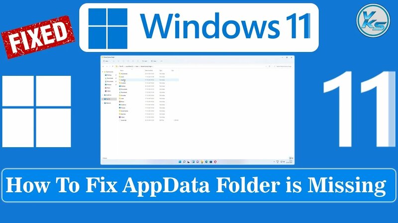 How To Fix AppData Folder is Missing in Windows 11, Windows 11 Me ...