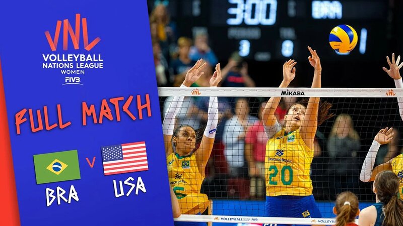 Brazil 🆚 USA - Full Match | Women’s Volleyball Nations League 2019 ...
