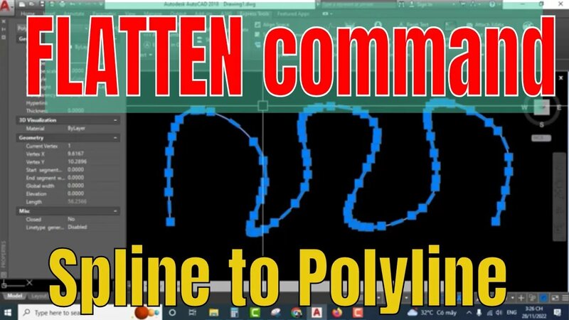 AutoCAD Tutorial | Spline to Polyline | Flatten command - Yandex Video ...