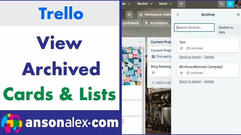 Trello - How to View Archived Cards and Lists - Смотреть онлайн в ...