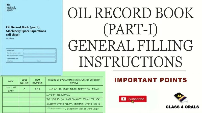Oil Record Book - Part 1 General Filling Instructions | How to Fill Oil ...