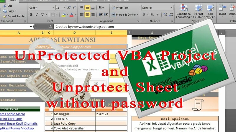 UnProtected VBA Project and Unprotect Sheet without password - Yandex ...