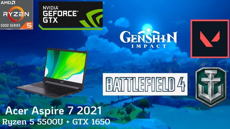 Acer Aspire 7 A715-42G I 4 Gaming Test I Ryzen 5 5500u + GTX 1650