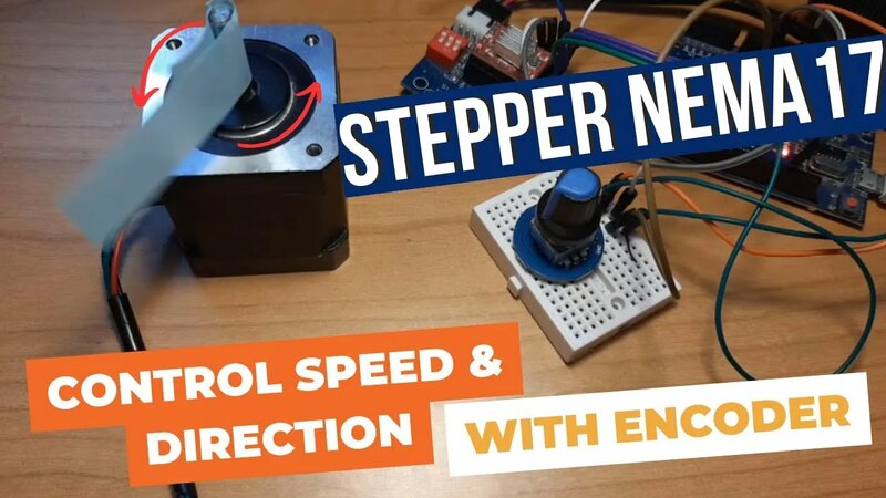 NEMA 17 Stepper Motor - Using Encoder for Controlling Speed & Direction With Arduino - Смотреть ...