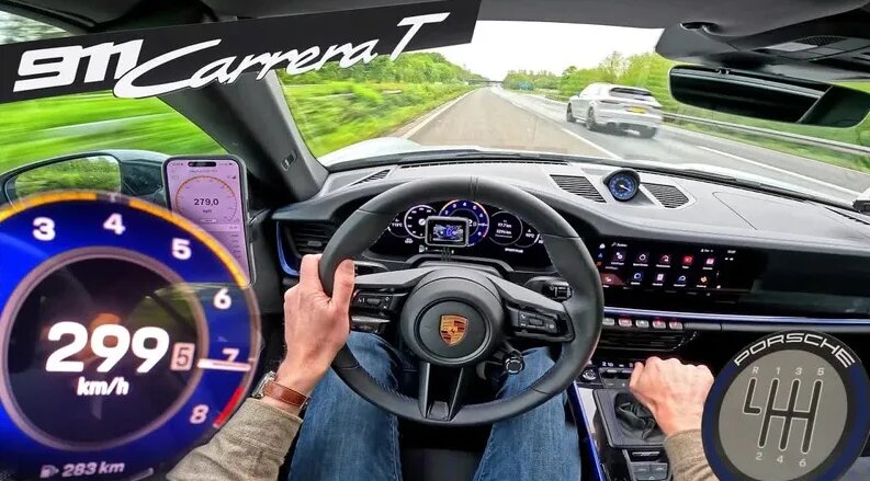 2025 Porsche 992.2 911 Carrera T Manual | 299kmh POV on Autobahn — Видео от B&B JDM Group ...