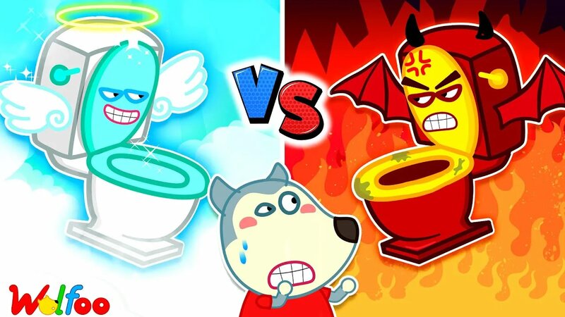 Wolfoo!!! Restroom is Angel or Demon - Kids Stories About Potty ...