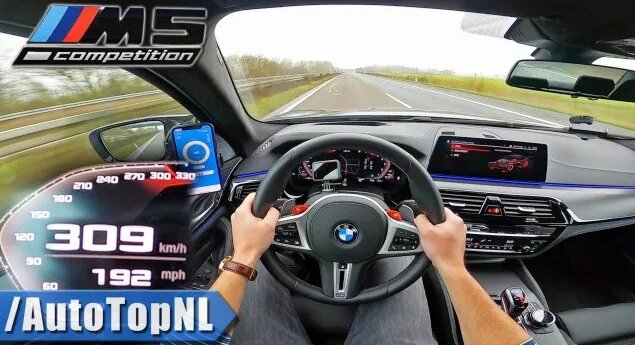 BMW M5 F90 Competition 625лс | Автобан POV 309 КМ/Ч | Разгон И ...