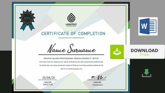 Certificate Design Template Download In Word Doc Format 100 Editable 