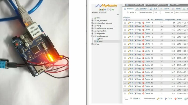Sending Temperature and Humidity Data to MySQL Server(Phpmyadmin) using ...