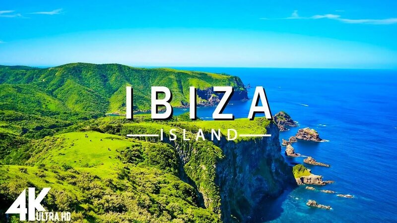 Flying OVER Ibiza (4K UHD) - Relaxing Music Along With Beautiful Nature ...