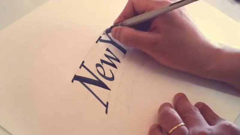 Lettering with Pilot Parallel Pen and Tombow