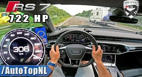 AutoTopNL | 722hp AUDI RS7 C8 MTM *306km/h* on Autobahn by AutoTopNL