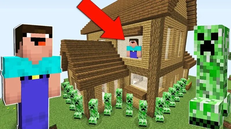 [DakPlay] НУБ Прошел В ДОМ Криперов В МАИ Нкрафт ! Нубик Против Крипер И Троллинг Ловушка ...