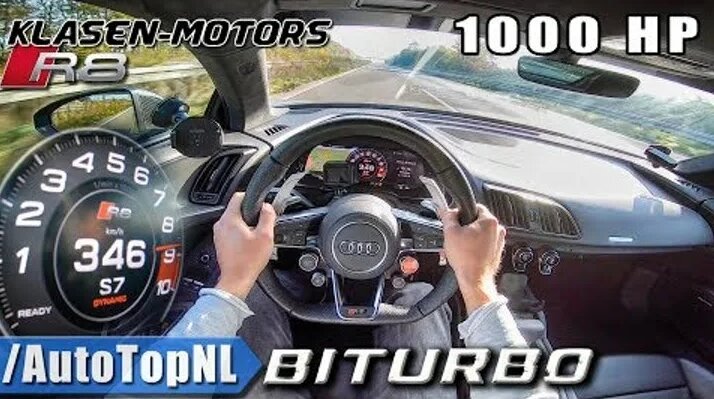 1000hp AUDI R8 V10 PLUS BiTURBO | Klasen Motors 346km/h Autobahn POV by ...
