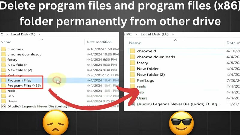how to Delete program files and program files (x86) folder permanently ...