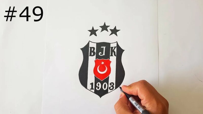 Beşiktaş (bjk) logo çizimi (beşiktaş logo drawing) #49