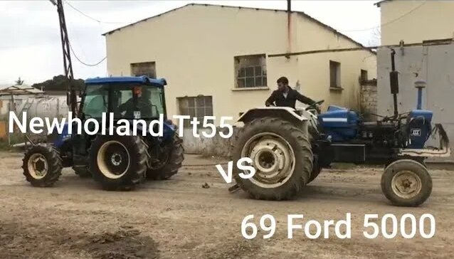 Traktör Çekişmeleri Ford 5000 vs New Holland tt55 Ford dalga geçiyor