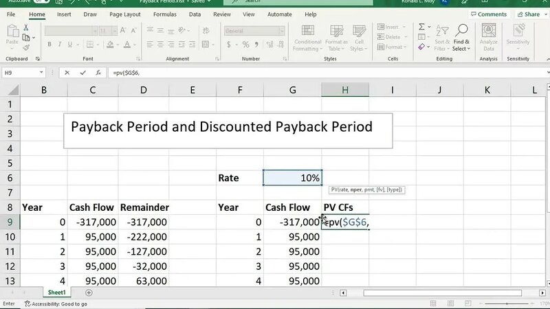 Payback and Discounted Payback Period in Excel - Yandex Video aramada ...