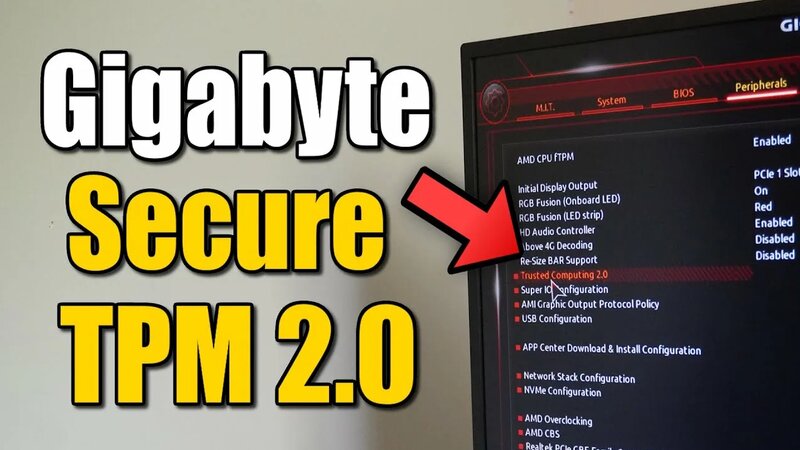 How to Enable TPM 2.0 & Secure Boot in Bios on Gigabyte Windows PC ...