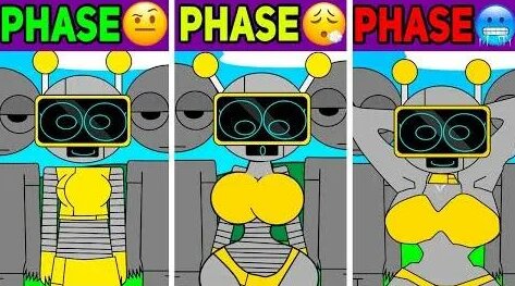 Все фазы Pyramixed Ms.FunBot в новом SUS Incredibox Sprunki Human: от ...