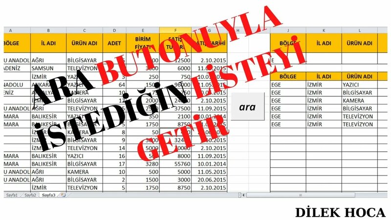 Excel gelişmiş filtre | makro ile butona atayarak listeleme - Смотреть ...