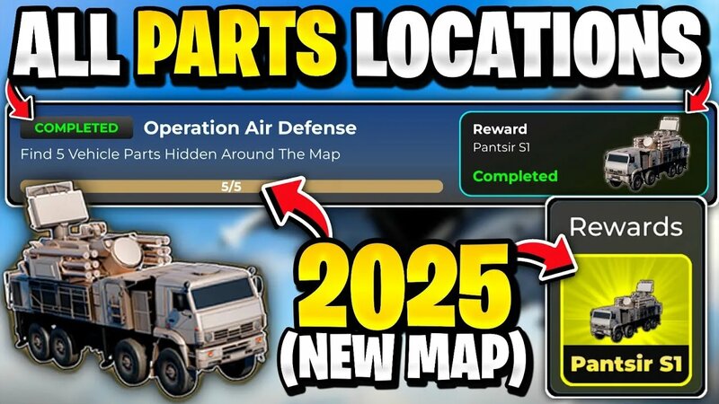 New map* all pantsir S1 parts locations in war tycoon! roblox war ...