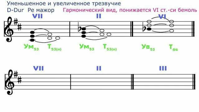 Построение Ум53 / Ув53 - D-Dur ---- h-moll - Смотреть онлайн в поиске ...