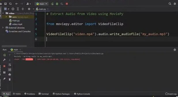 Python Program to Extract Audio from Video using MoviePy Editor ...
