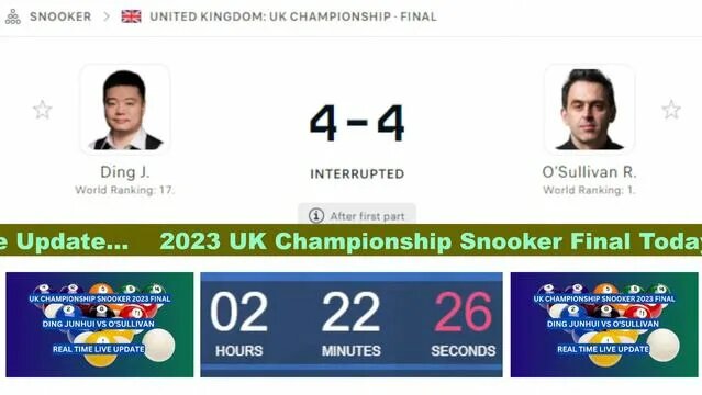 Ronnie O'Sullivan Vs Ding Junhui LIVE Score Update Today Final 2023 UK ...