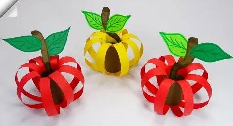 123 Easy Paper Crafts for kids - diy kids | 3d paper apple | How to ...