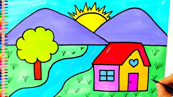 ev resimleri çizimleri kolay: 1 bin video Yandex'te bulundu