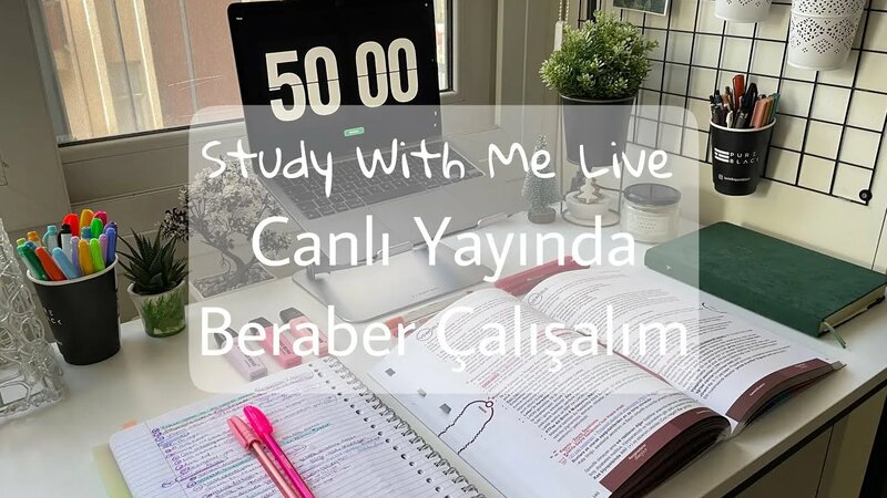 Study With Me Live 5 hours | Canlı Yayında 5 saat Beraber Çalışalım ...