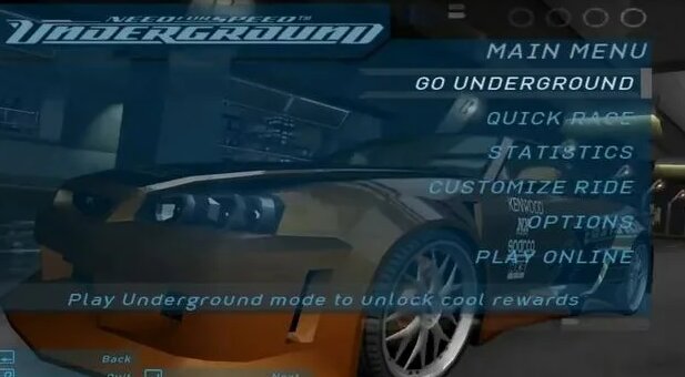 Need for Speed Underground 2003 main menu ''Get low'' Ultra HD (эрон ...