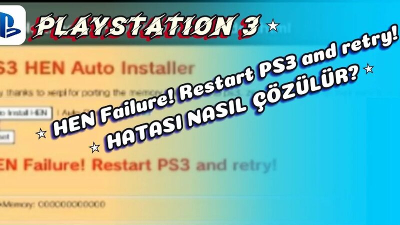 [2025] Playstation 3 | HEN Failure! Restart PS3 and retry! Hatası Nasıl ...