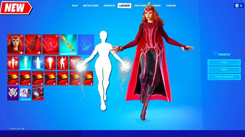 Fortnite The Scarlet Witch (Wanda Maximoff) Skin, Emote and full Set ...