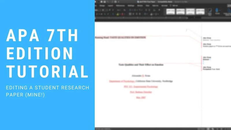 APA 7th Edition Tutorial: Editing a Research Paper (Mine!) - Смотреть ...