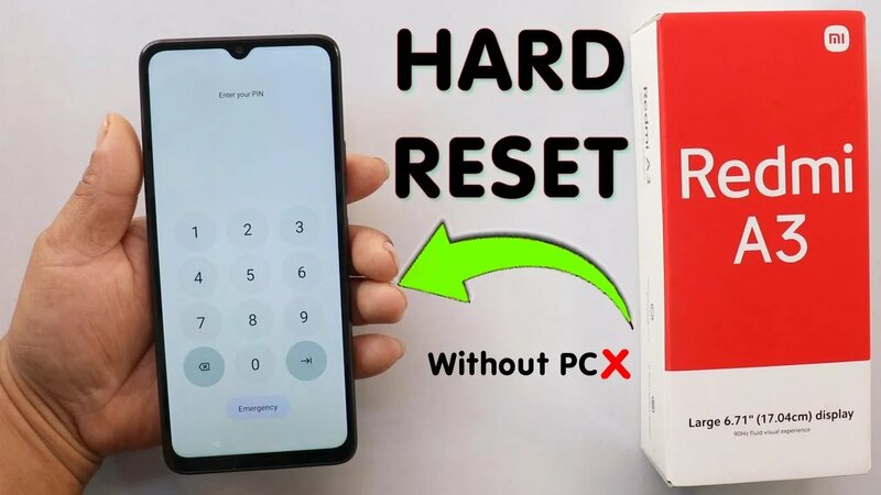 How To Hard Reset Redmi A3 - 2024 | Remove Screen Lock Pattern/Pin ...