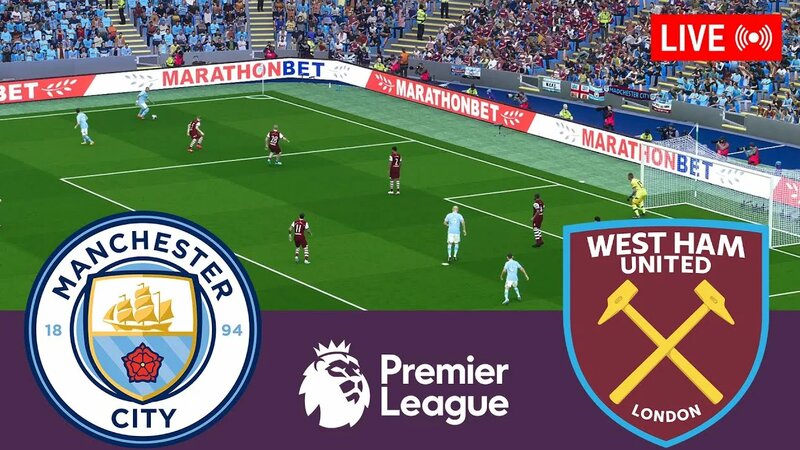 Manchester City vs West Ham United LIVE. Premier League 2023/2024 Full Match -Simulation Video ...