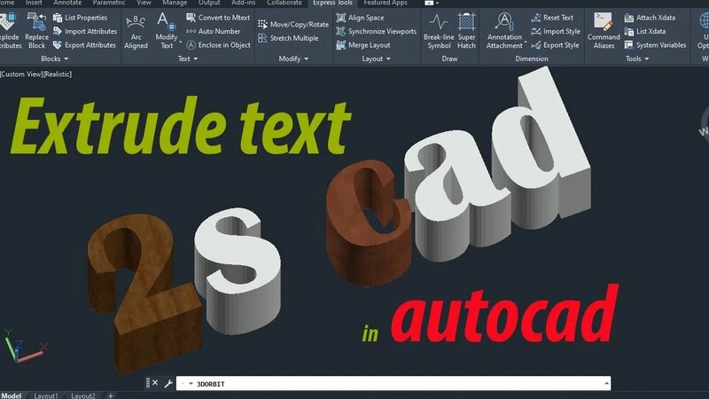 how to extrude text in autocad @2scad546 - Yandex Video aramada ...