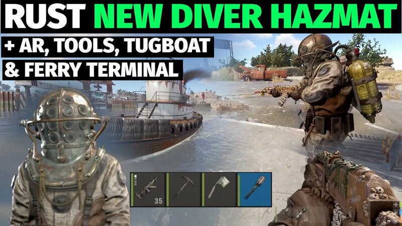 NEW Rust Diver Update (Diver Hazmat, AR, Tools, Tugboat, Ferry Terminal ...