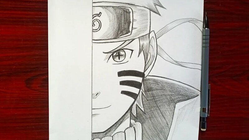 Easy Anime Drawing | how to Draw Naruto half face | easy step by step ...
