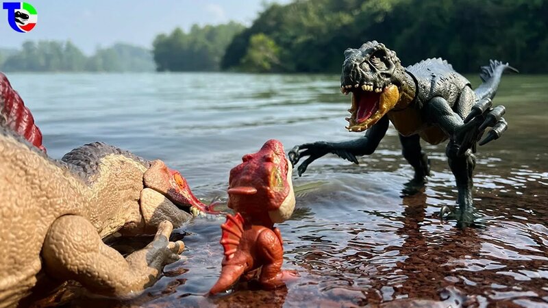 Spinosaurus Vs Scorpios Rex & Giganotosaurus! Baby Spinosaurus's ...