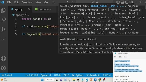 convert csv to excel with python: 1 bin video Yandex'te bulundu