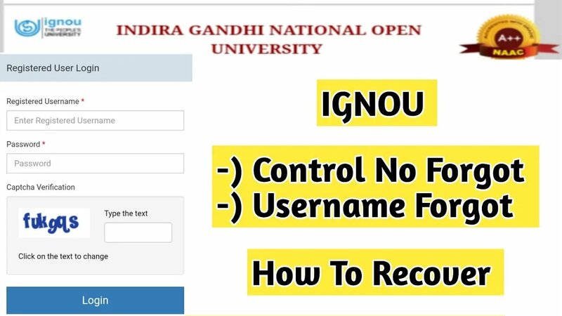 How To Reset Control No And Username Id | Mister Ignou #ignou # ...