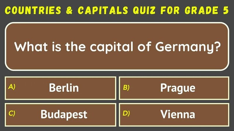 Countries & Capitals Quiz for Grade 5 | 20 Questions | General ...