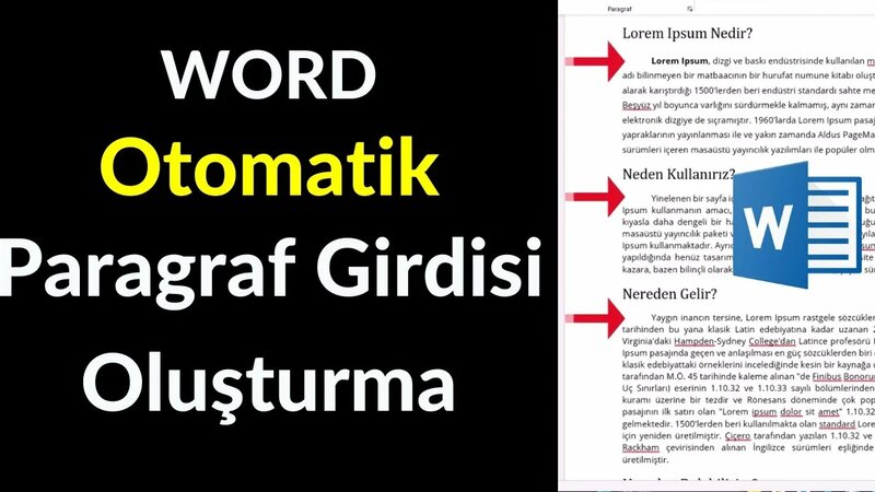 Word belgesinde otomatik paragraf girintisi oluşturmak - Yandex Video ...