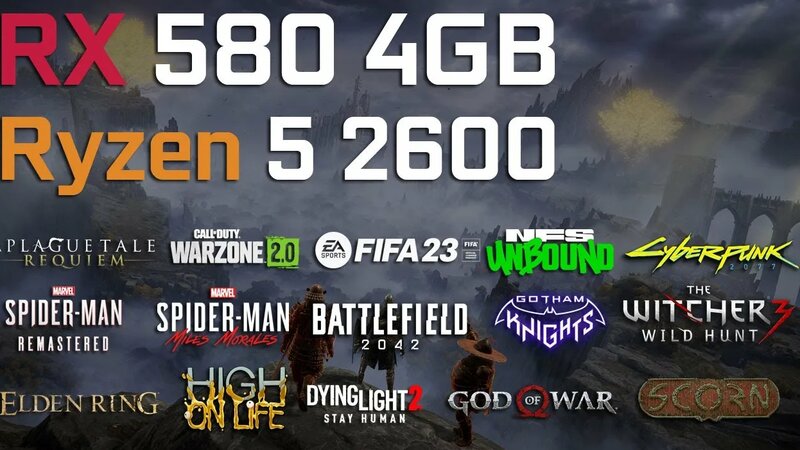 RX 580 4GB - Ryzen 5 2600 in 2023 - Test in 15 Games - Yandex Video ...