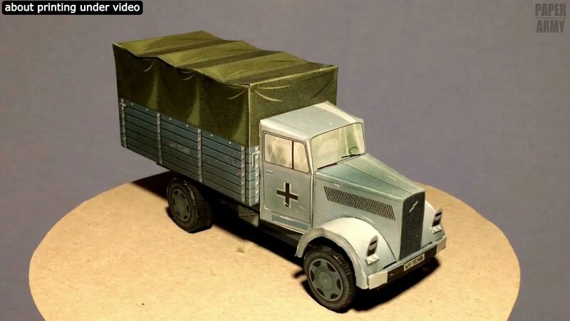How to make Paper truck model Opel Blitz WW2, paper truck model kit or ...