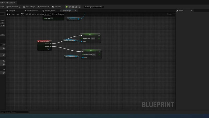 Blueprints visual scripting for unreal engine, логика спринт, бег ...